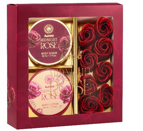 Aurora Midnight Rose Box - Zestaw Prezentowy Kwiaty Mydlane | Sklep ...