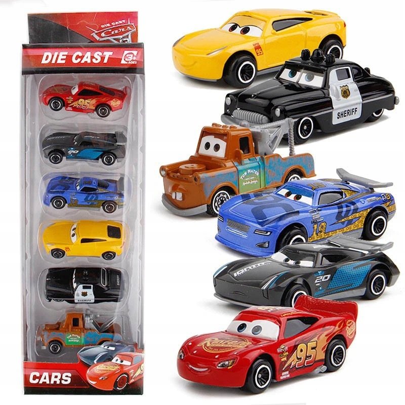 Auta Cars Zygzak Mcqueen Zestaw 6 Samochodziki Dla Dziecka Zabawka ...