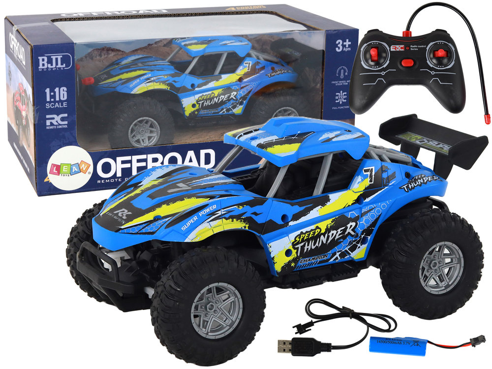 Auto 1:16 Zdalnie Sterowane Off-Road Samochód Terenowy RC Niebieski ...