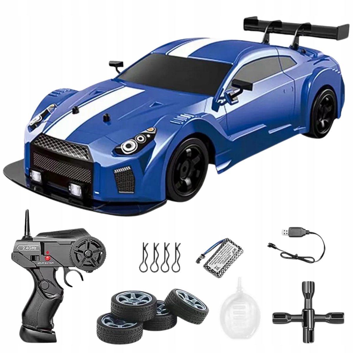 Auto do DRIFTU na Pilota DUŻE Autko Zdalnie Sterowane NISSAN LED DYM 1:16 - IN | Sklep EMPIK.COM