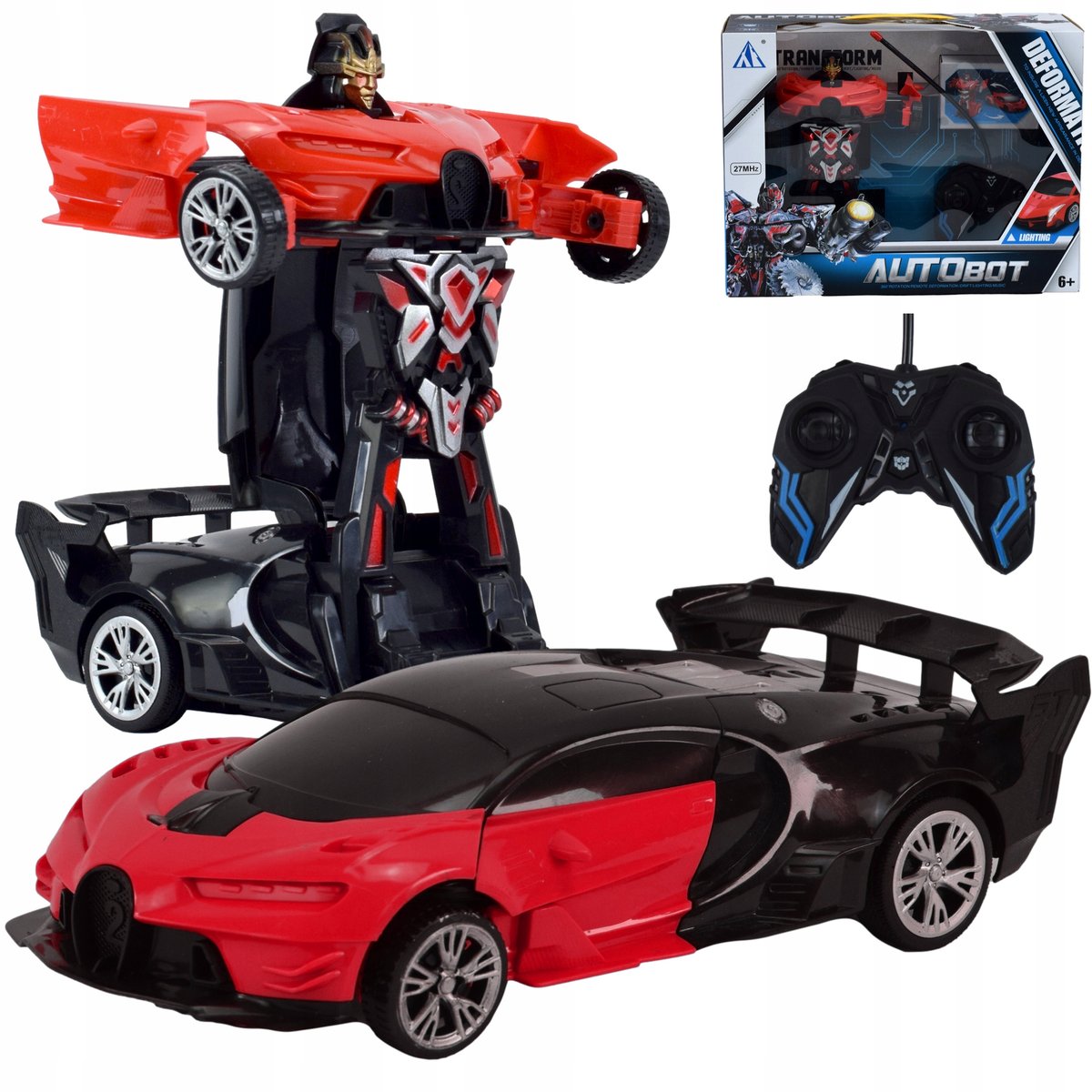 AUTO ROBOT AUTOBOT NA PILOT JEŹDZI ŚWIECI DŹWIĘK 2W1 ZABAWKA SAMOCHÓD ...