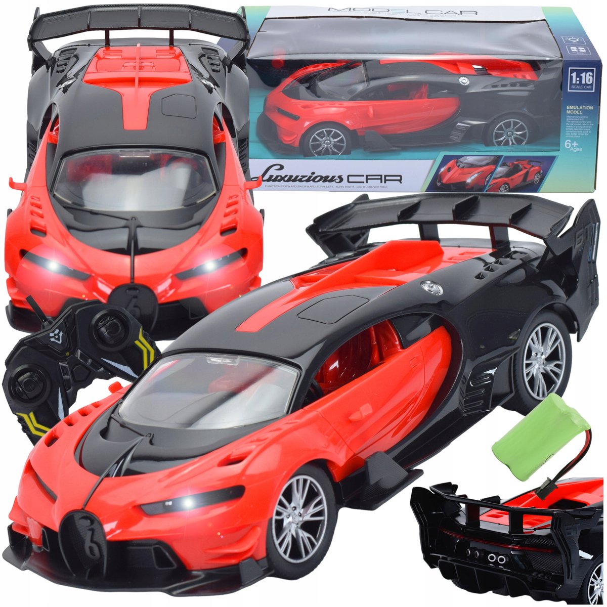 Auto Samochód Sportowy Zdalnie Sterowany Światła Dźwięk Na Pilot Rc ...