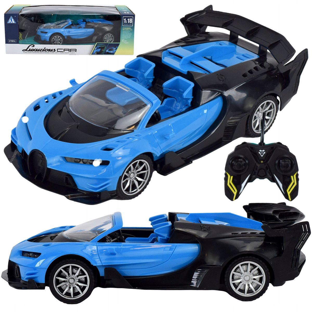 AUTO ZDALNIE STEROWANE NA PILOTA SAMOCHÓD SPORTOWY RC ŚWIECĄ ŚWIATŁA ...