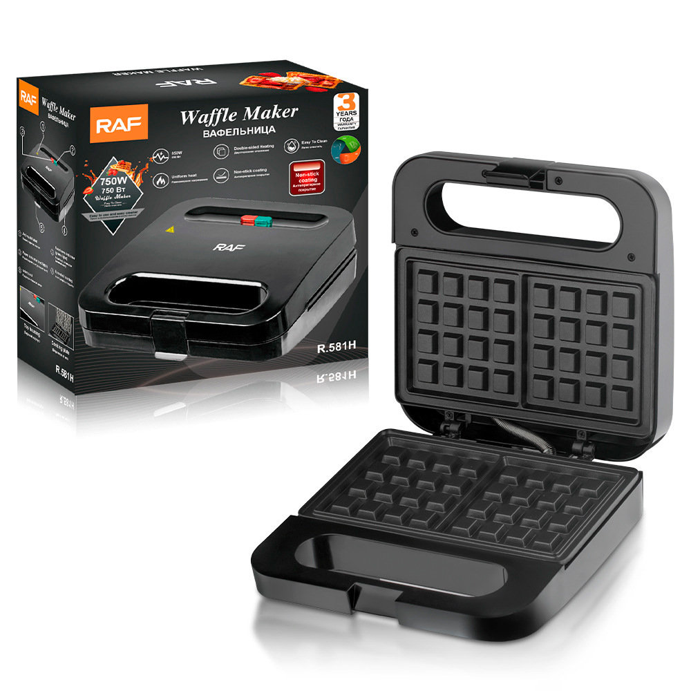 Automatyczna gofrownica, podgrzewana dwustronnie, elektryczna, lekka, do kanapek (R.581H ...