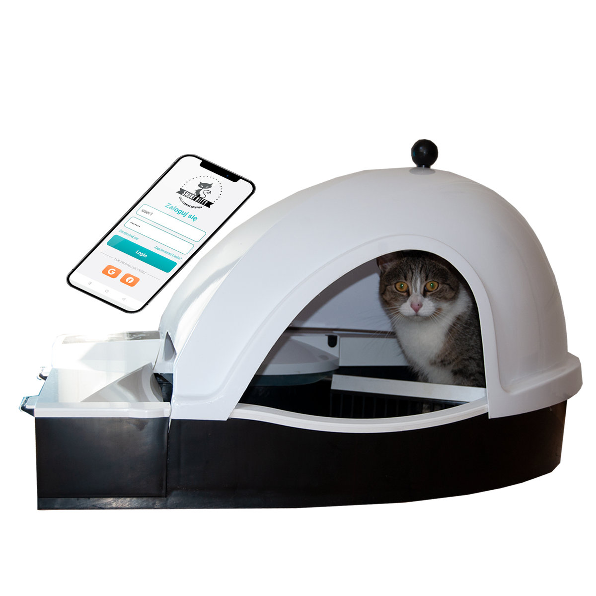 Automatyczna Samoczyszcząca Kuweta Dla Kota SmartKitty SK-BW-CW - Smart ...