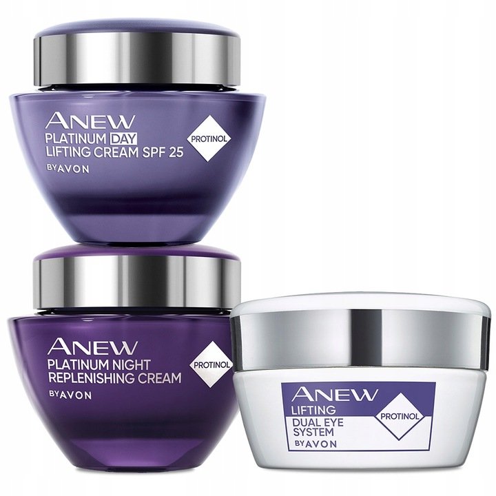 Avon Anew Platinum, Liftingujący zestaw kosmetyków, krem na noc z ...