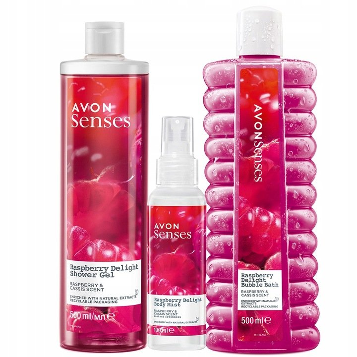 Avon Senses, Raspberry Delight, Zestaw kosmetyków do pielęgnacji dla ...