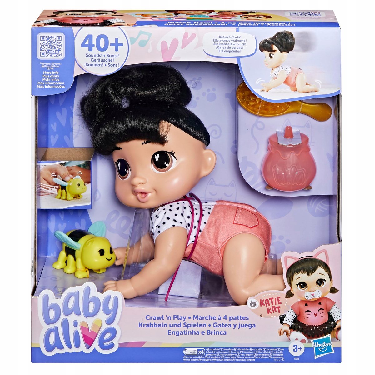 Baby Alive Crawl 'n Play Katie Kat Electronic Crawling Baby Doll Set ...