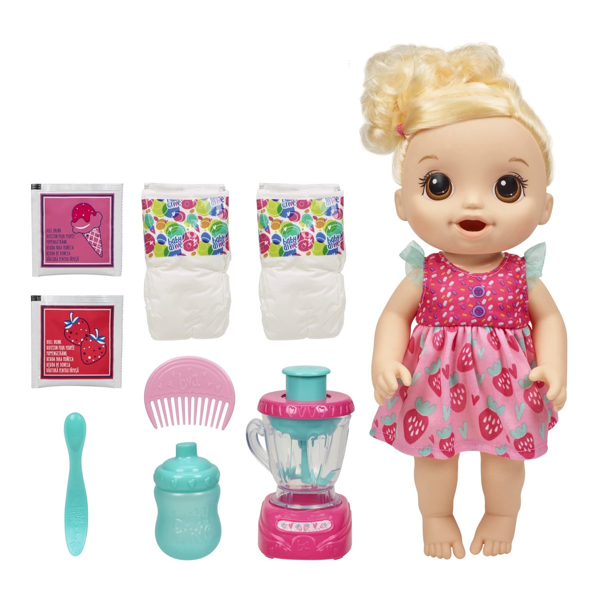 Baby Alive Magical Mixer Baby Doll, Strawberry Shake, Doll with Toy ...