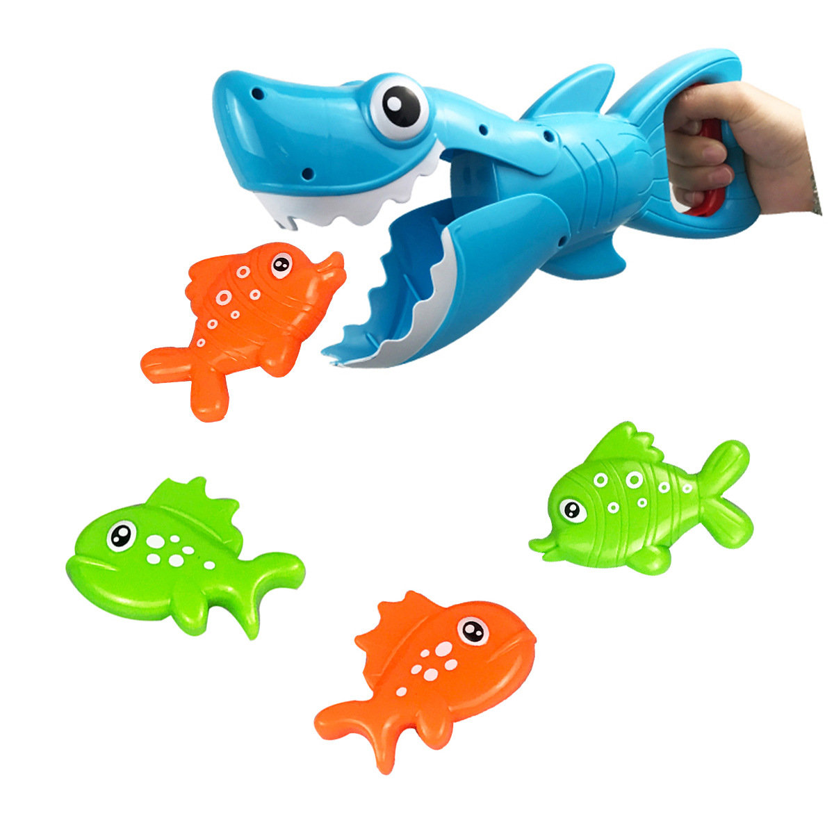 Baby Bath Toys - Blue Shark Teeth Action Includes 4 Toy Fish Bath Toys ...