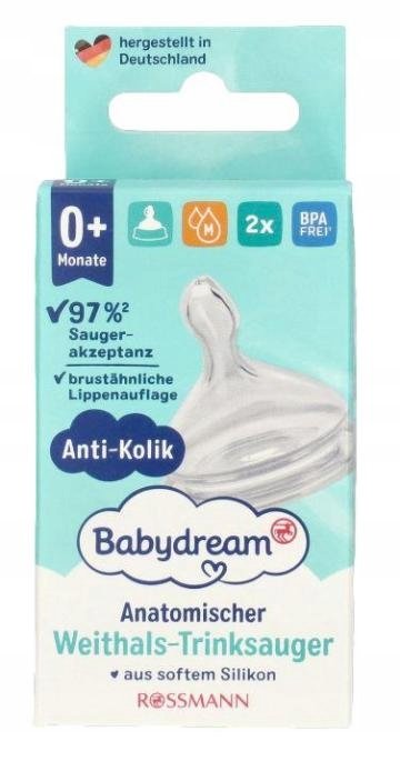 BABYDREAM smoczek silikonowy antykolkowy anatomiczny rozmiar M, 0m+ 2 szt - Babydream | Sklep ...