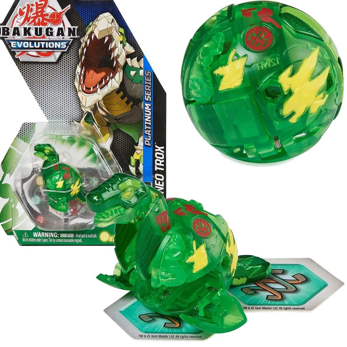 Bakugan Evolutions Figurka Bitewna True Metal Platinum Neo Trox i Karty ...