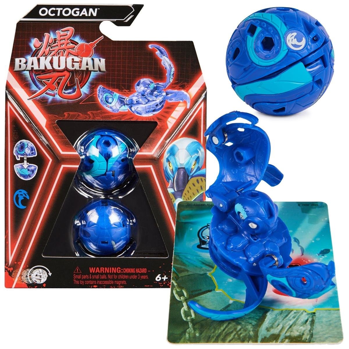 Bakugan Octogan Niebieski figurka bitewna transformująca + karty ...