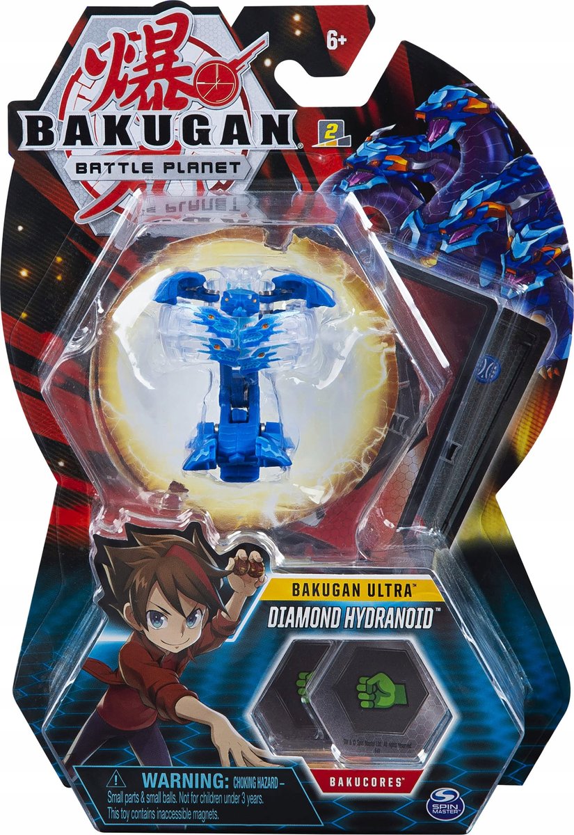Bakugan Ultra Diamond Hydranoid, figurka kolekcjonerska 7,6 cm i karta ...