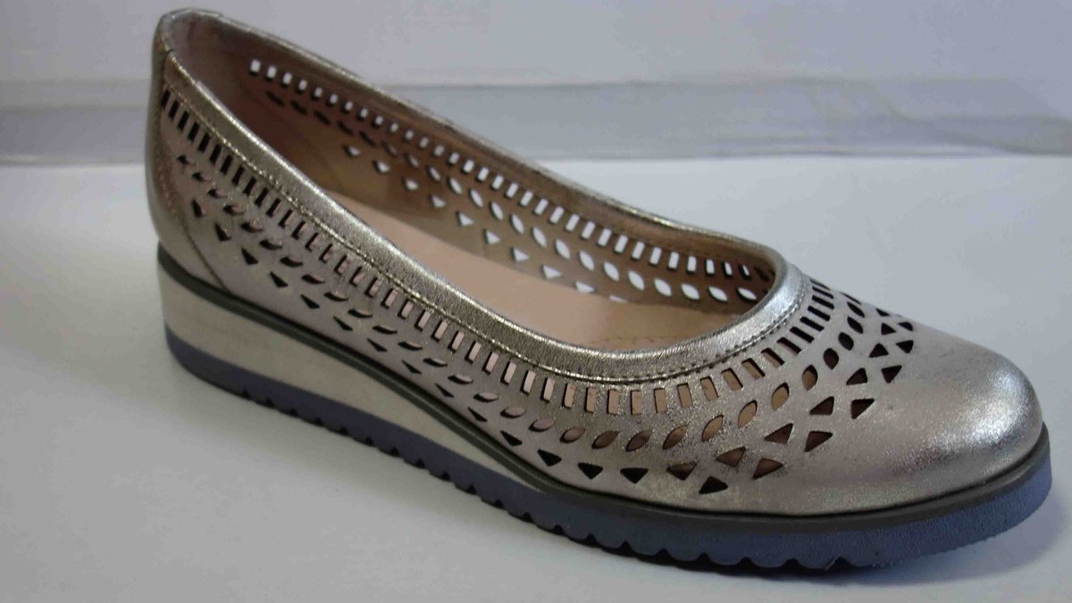 Balerinki Złoto Skóra Laser Szersze 37 - Polskie buty | Moda Sklep ...