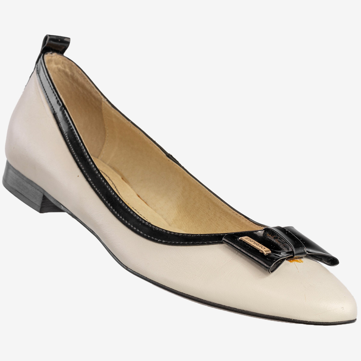 Baleriny Damskie Skórzane Z Kokardą Buty Półbuty Beżowe Darex BAL-33/1 ...