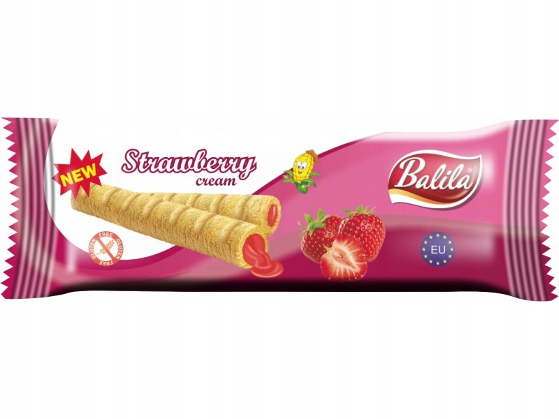 Balila Rurki Kukurydziane z kremem Truskawkowym Rurka Waflowa Truskawka 18g - Inna marka | Sklep ...