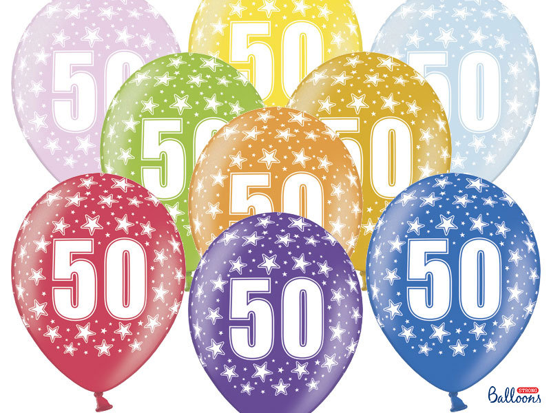 Balon, 50th Birthday, 30 cm, 6 sztuk - PartyDeco | Przyjęcia i okazje w ...