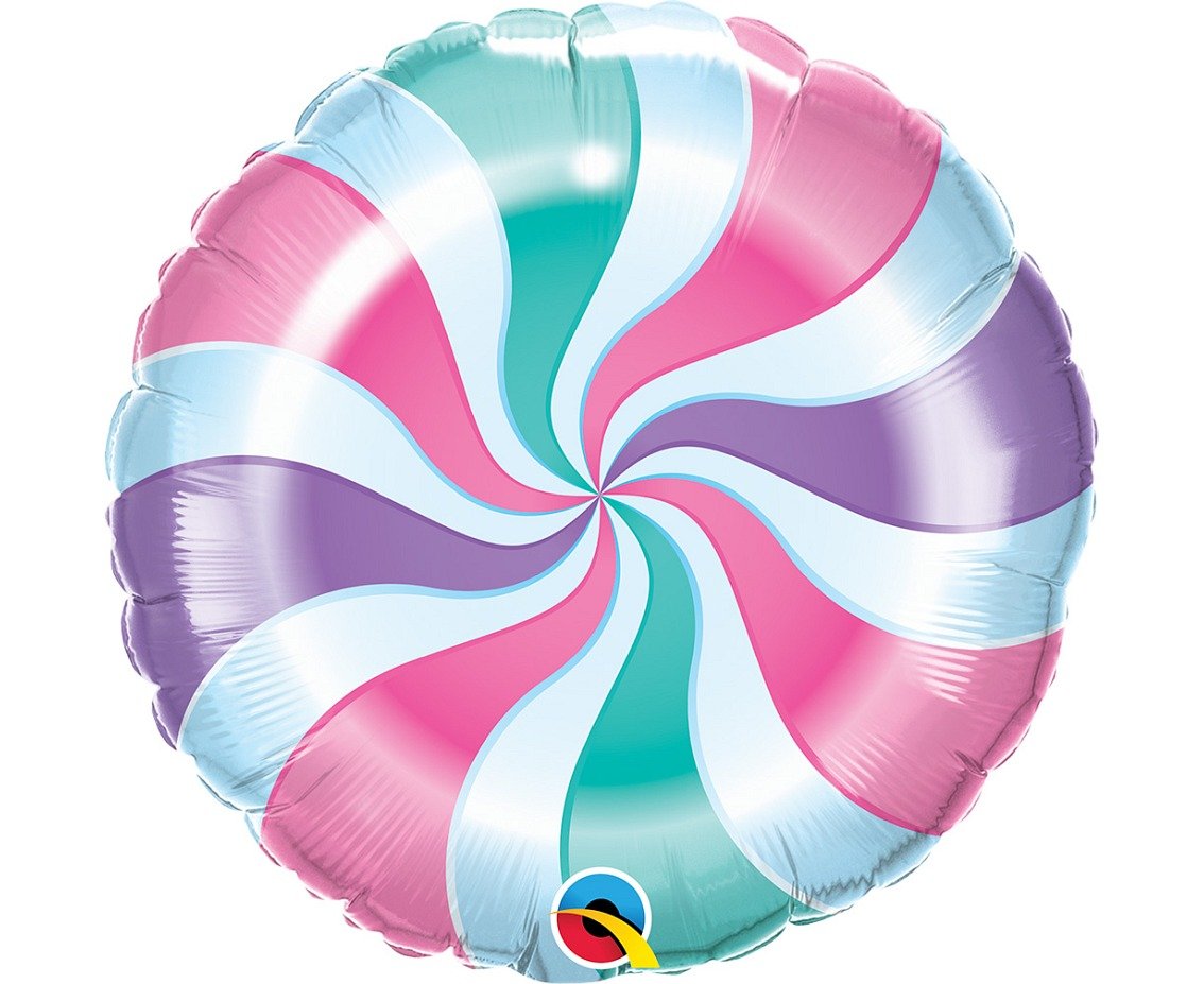 Balon foliowy 18" QL RND Candy Pastel Swirl - Inna marka | Przyjęcia i ...