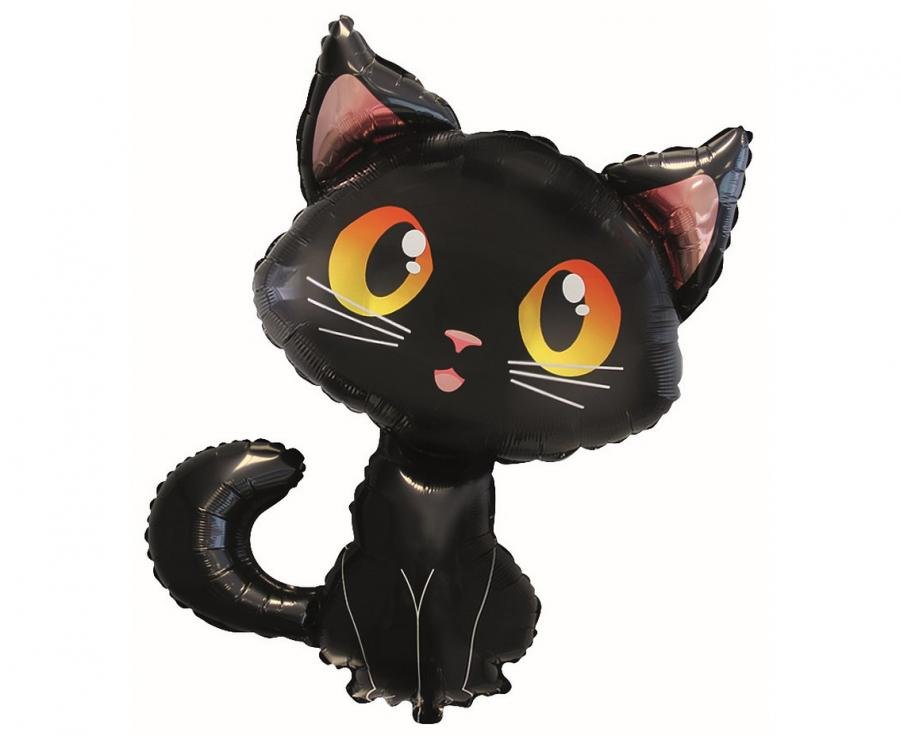 Balon foliowy 24" FX - Czarny kot, pakowany - somgo | Przyjęcia i okazje w Sklepie EMPIK.COM