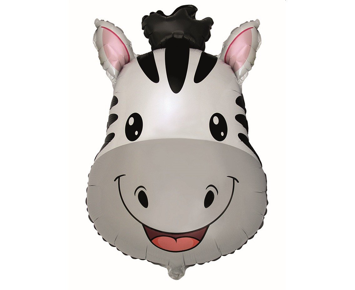 Balon foliowy 24" FX - Zebra (głowa), pakowany - Inna marka | Przyjęcia i okazje w Sklepie EMPIK.COM