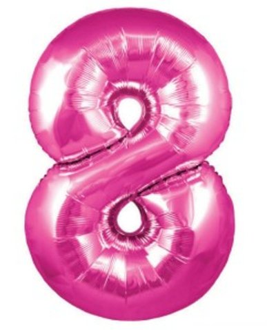 Balon foliowy, 42", Number 8, magenta - Inna marka | Przyjęcia i okazje ...