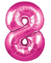 Balon foliowy, 42", Number 8, magenta - Inna marka | Przyjęcia i okazje ...