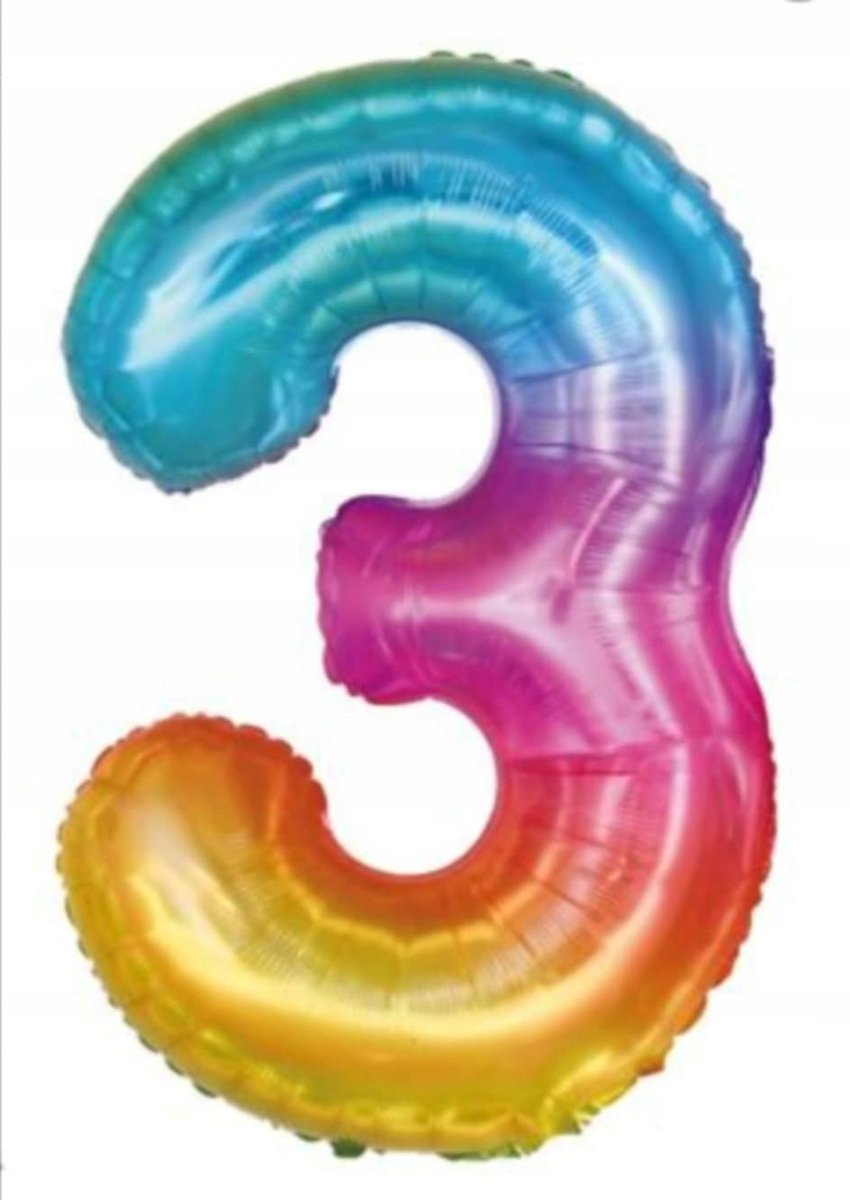 Balon foliowy cyfra 3 86 cm - PartyPal | Przyjęcia i okazje w Sklepie EMPIK.COM