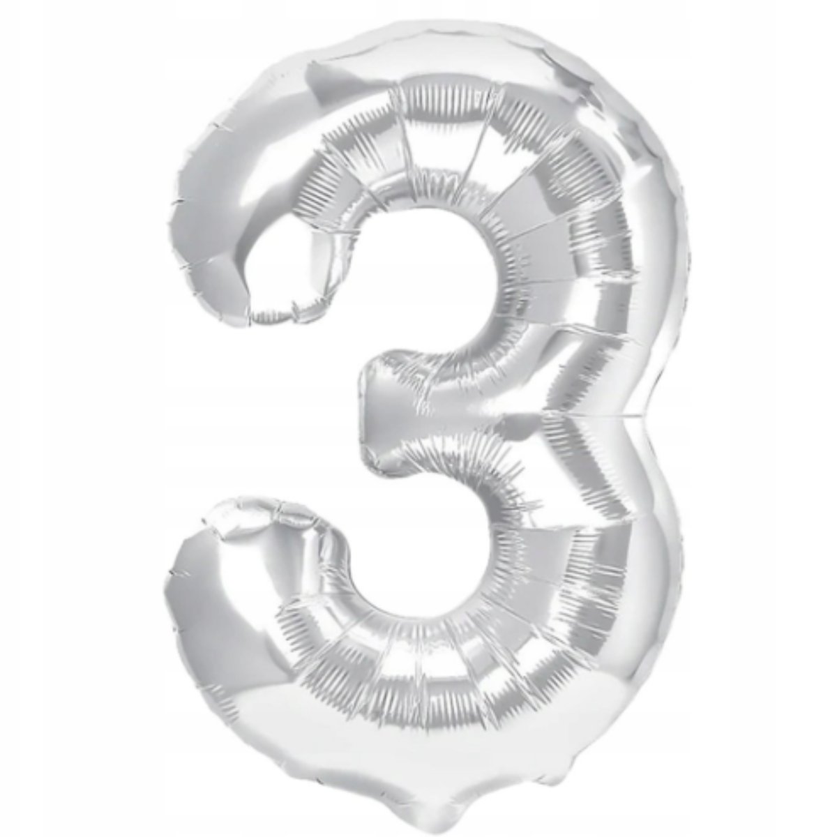 Balon Foliowy Duża Cyfra 3 Srebrna 80 Cm Urodziny - Inna marka ...