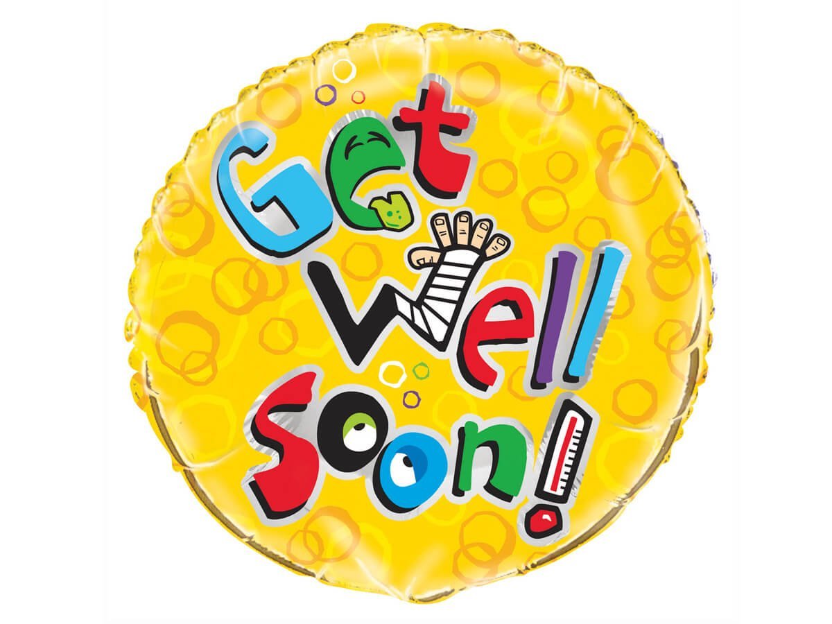 Balon foliowy Get well soon! - 46 cm - Unique | Przyjęcia i okazje w ...