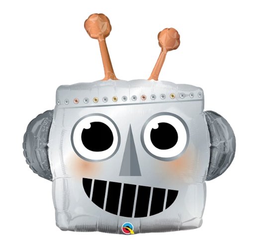 Balon Foliowy Na Hel 89 Cm Robot Srebrny Głowa - ABC | Przyjęcia i ...