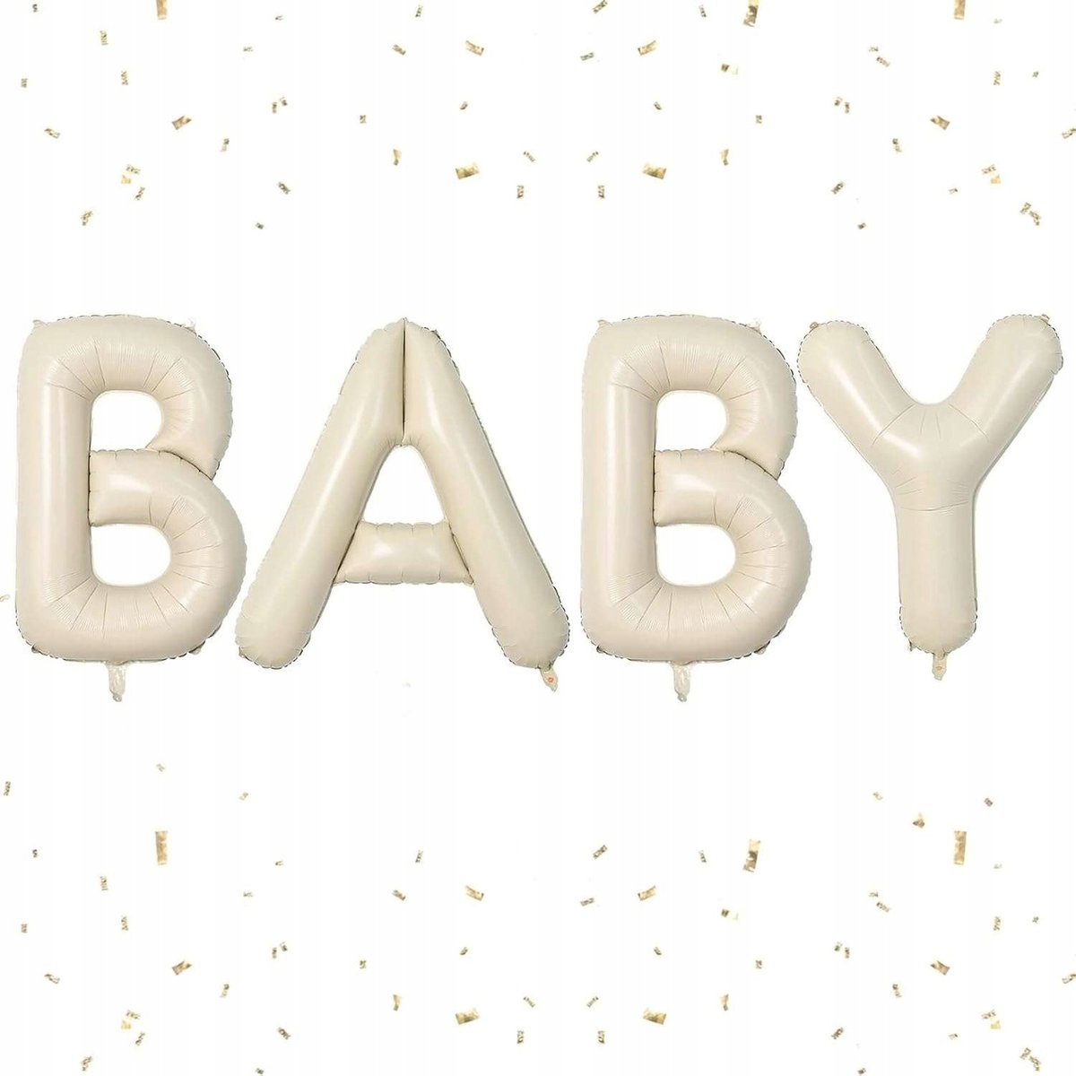 Balon foliowy napis BABY beżowy na baby shower urodziny 100cm - CE ...