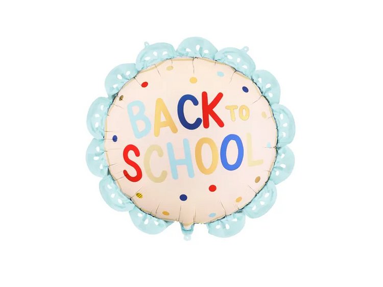 Balon foliowy pastylka z falbanką Back to school 52 cm Szkoła Początek ...