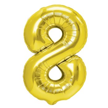 Balon foliowy złoty cyfra 8 osiem 70 cm urodziny 63948 - | Przyjęcia i ...