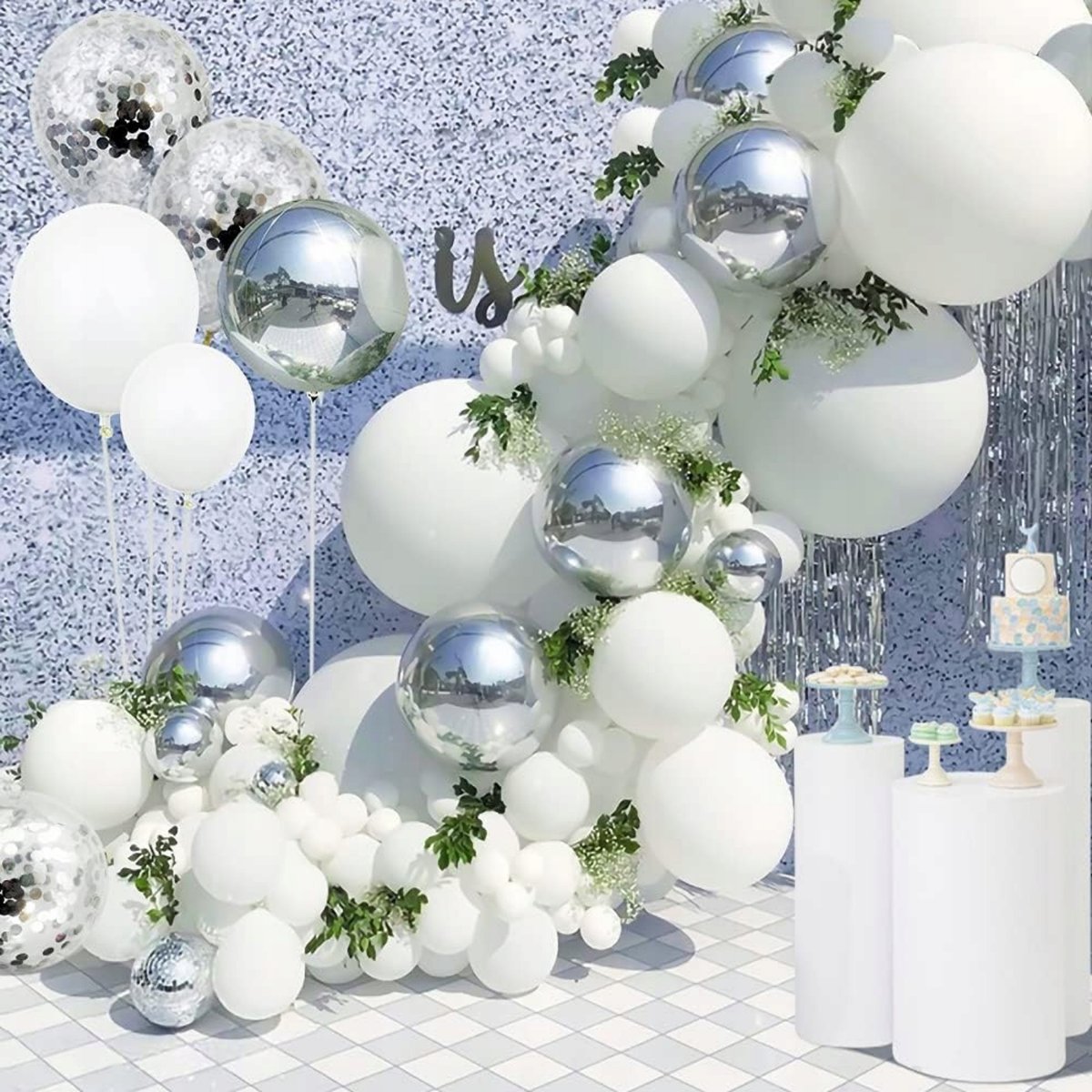 BALONY GIRLANDA BALONOWA BIAŁA KOMUNIA URODZINY ŚLUB WESELE DEKORACJE XXL - SNM | Przyjęcia i ...