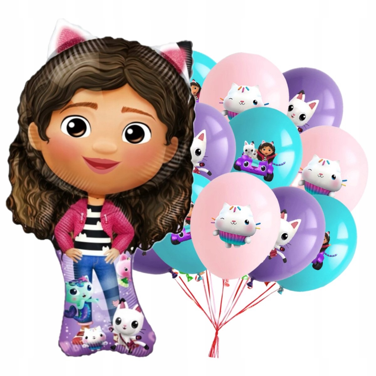 balony koci domek gabi balony na urodziny Gabi zestaw balonów ...