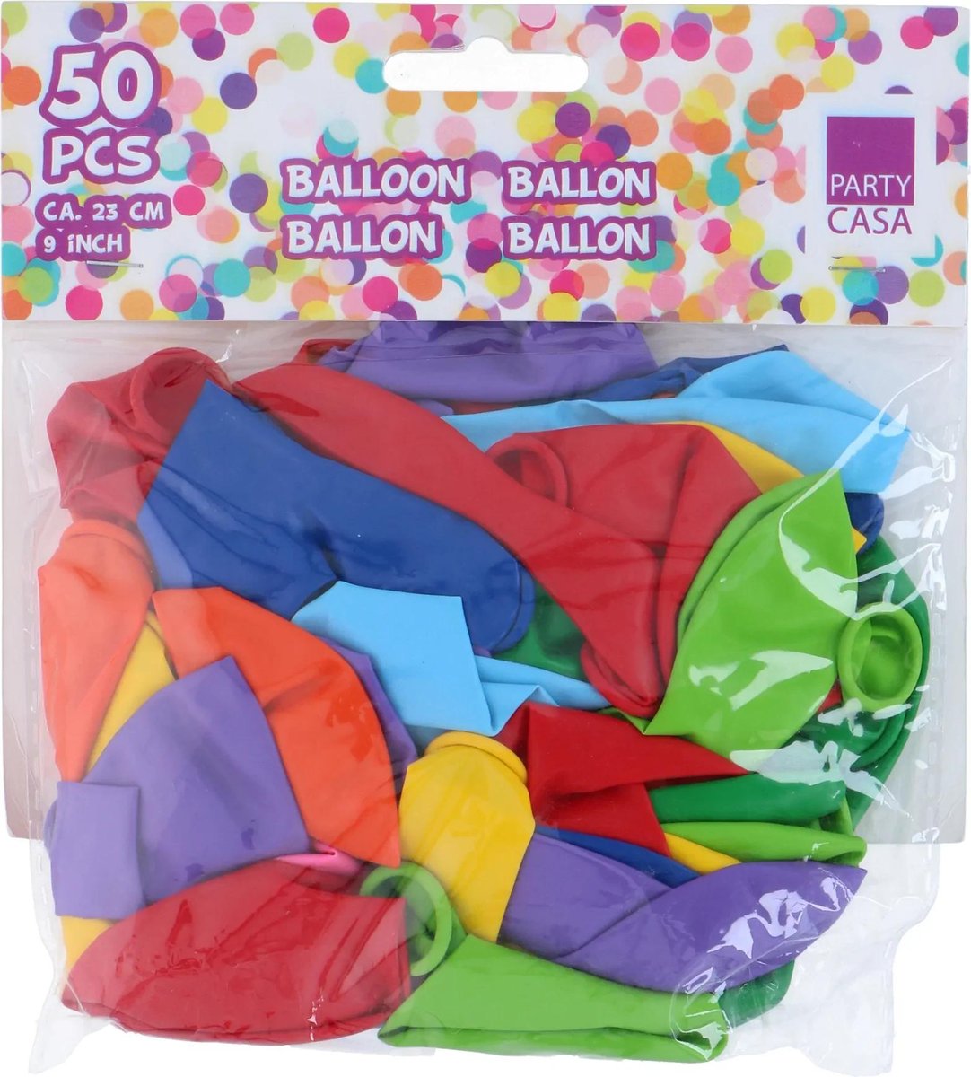 Balony kolorowe na urodziny imprezę PARTY CASA 23cm x50 - Inna marka ...