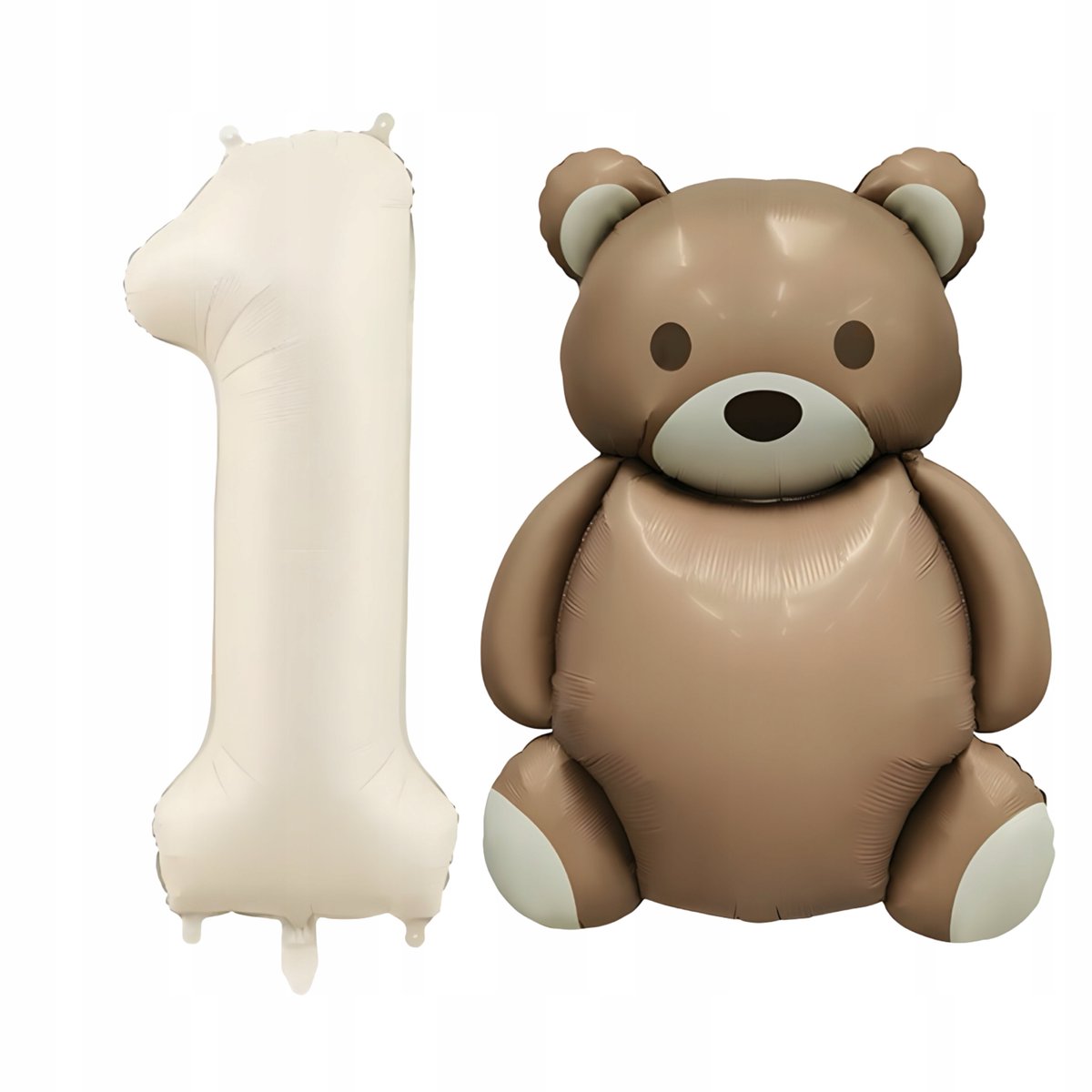Balony Na Roczek Balon Miś 89 Cm Cyfra 1 Beżowa Pierwsze Urodziny Na ...