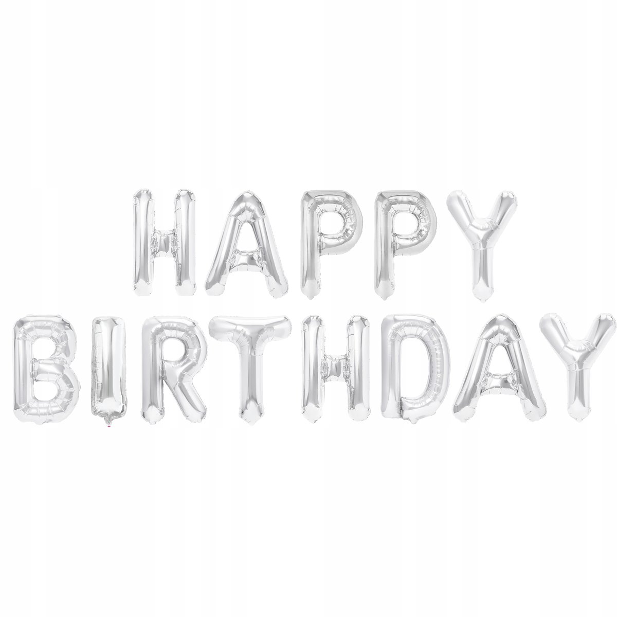 Balony Urodzinowe Napis Happy Birthday Srebrne - PartyPal | Przyjęcia i ...