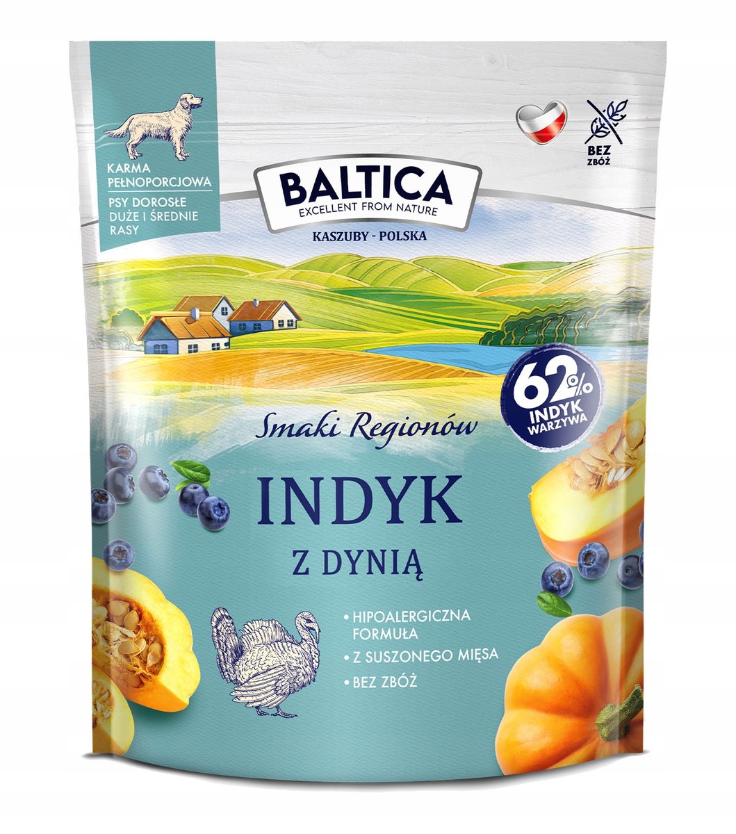 BALTICA Indyk z dynią ML 1 kg KARMA DLA PSÓW DOROSŁYCH Z ALERGIĄ ...