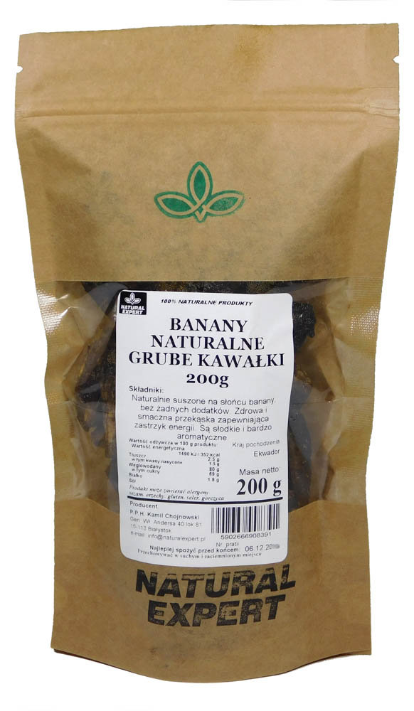 BANANY NATURALNE GRUBE KAWAŁKI 200g - NATURAL EXPERT | Sklep EMPIK.COM