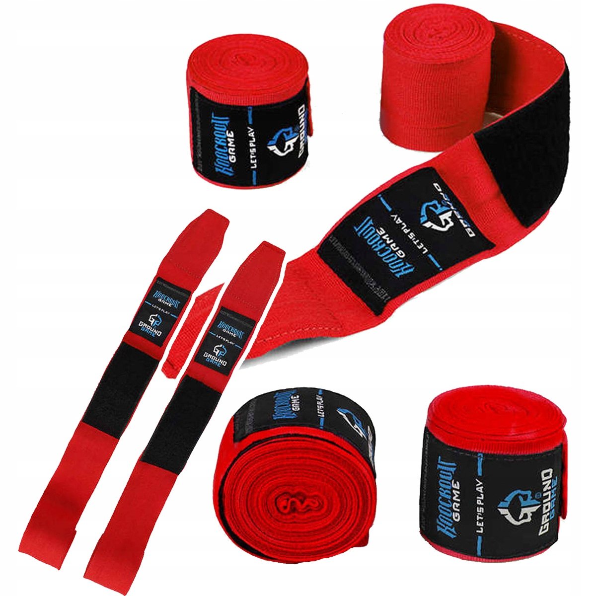 Bandaże/Owijki Bokserskie Ground Game Classic Czerwone R. Uniwersalny ...
