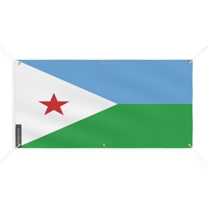 Baner Flaga Dżibuti 6 oczek 40x80cm, poliester - Inny producent ...