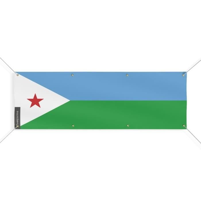 Baner Flaga Dżibuti 8 oczek 110x330 cm - Inny producent (majster PL ...