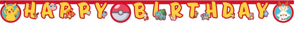 Baner Girlanda Pokémon Szczęśliwych Urodzin napis 200 cm FSC - Inna ...