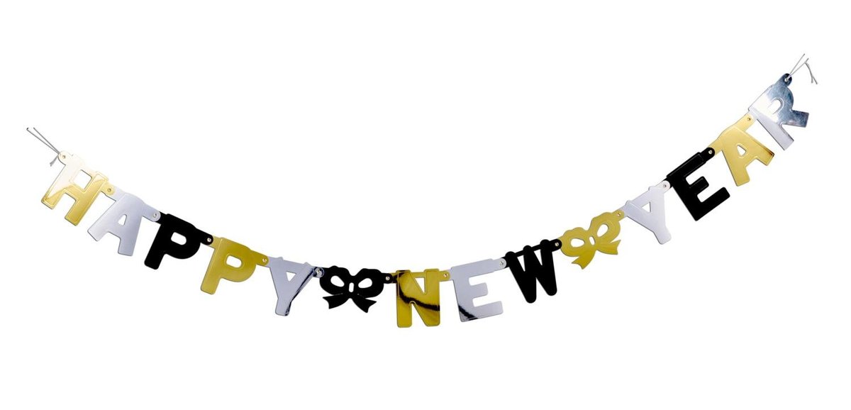 Baner Napis Happy New Year 150cm dekoracja sylwestrowa ozdoba wisząca ...