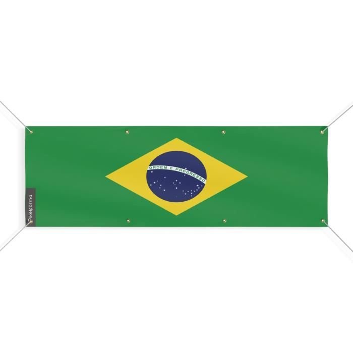 Baner z flagą Brazylii 8 oczek 110x330 cm - Inny producent (majster PL ...