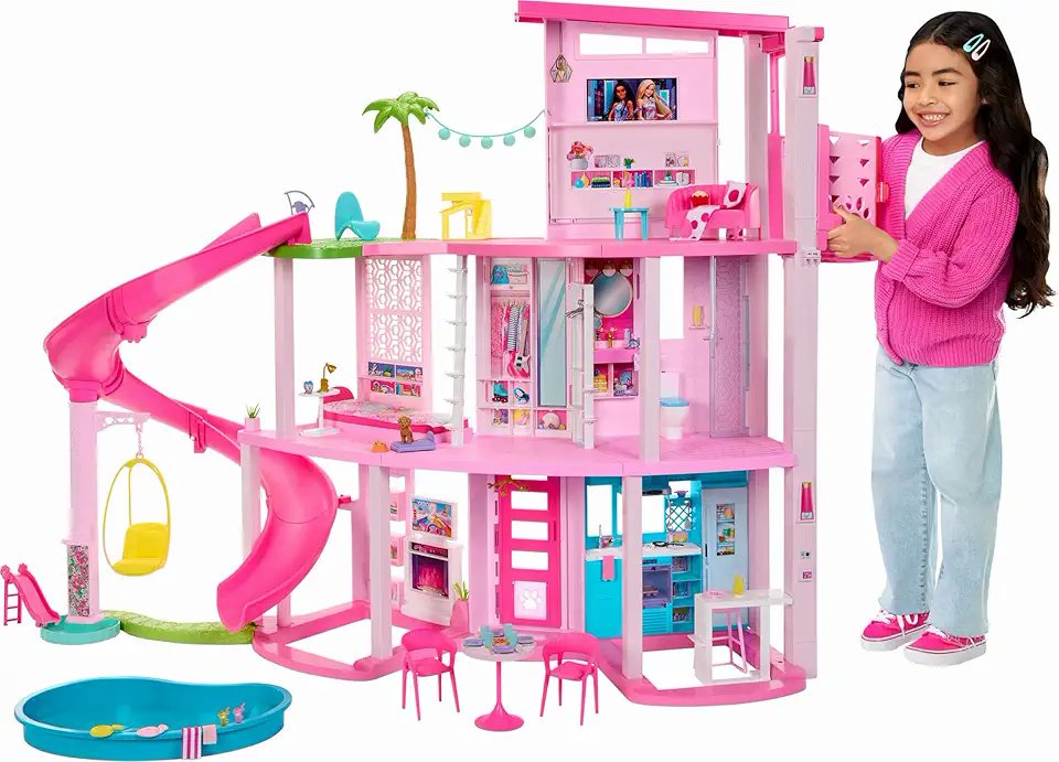 Barbie Dreamhouse Domek + ZJEŻDŻALNIA I 75 AKCESORIÓW HMX10 - Barbie ...