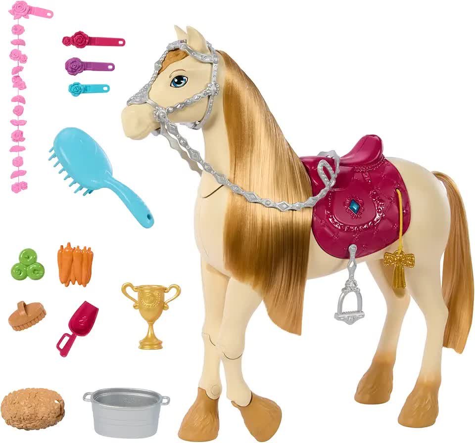Barbie Interaktywny Tańczący Koń + DŹWIĘKI I AKCESORIA HXJ42 - Barbie ...