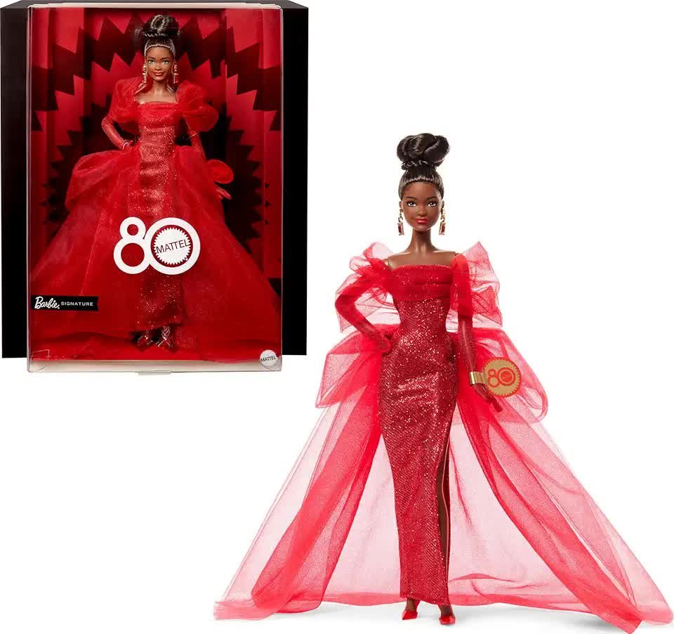 Barbie Signature 80 Lat Mattel + RĘKAWICZKI I PODSTAWKA JBJ18 - Barbie ...